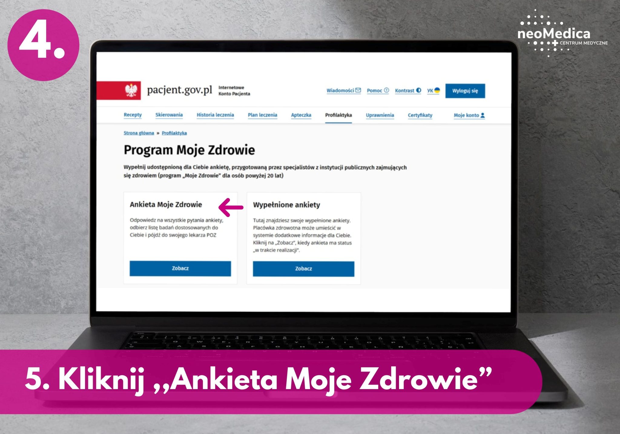 Jak wypełnić ankietę programu ,,Moje Zdrowie” przez IKP?